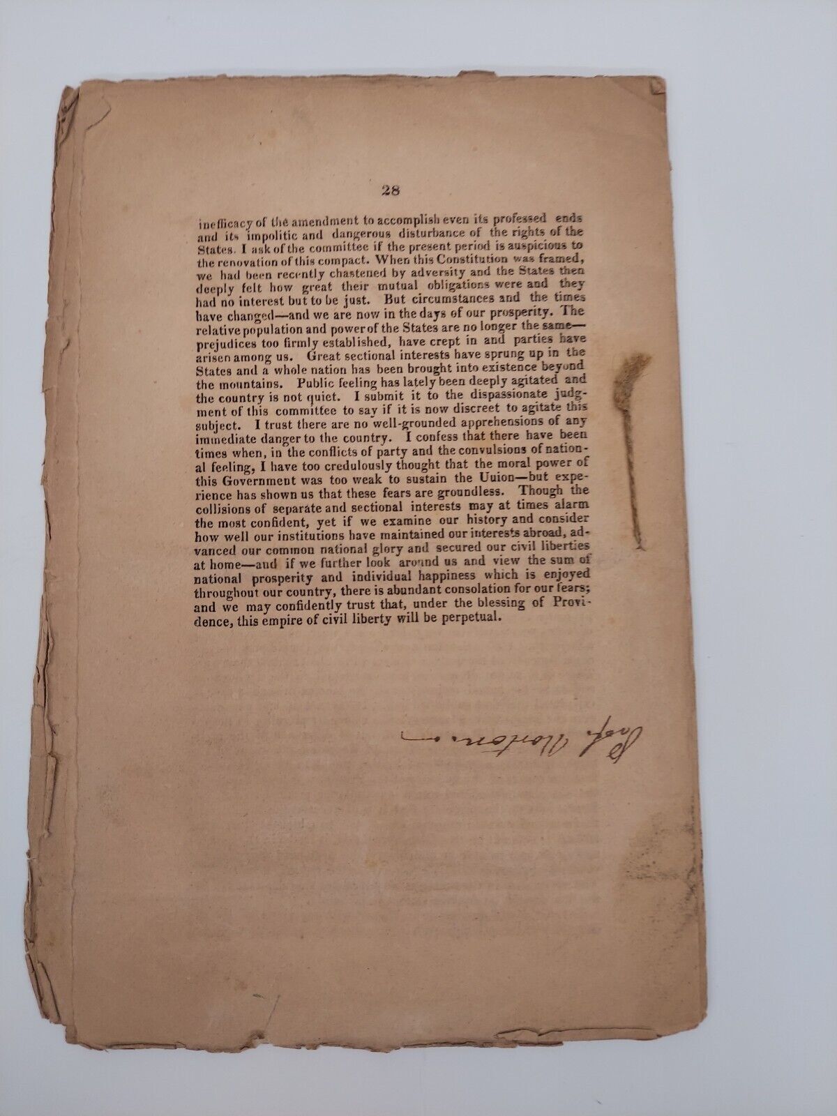 3 1826 DOCUMENTS ON PROPOSED AMENDMENT TO THE CONSTITUTION SIGNED ...