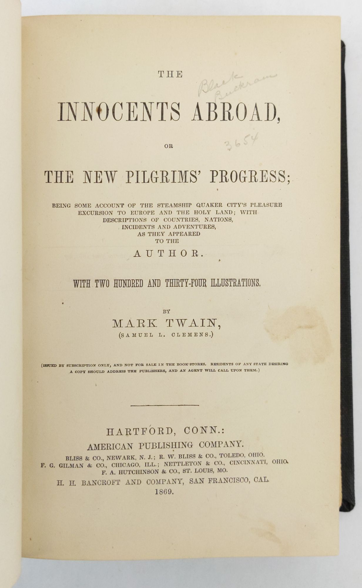 THE INNOCENTS ABROAD, OR THE NEW PILGRIMS' PROGRESS | Mark Twain ...