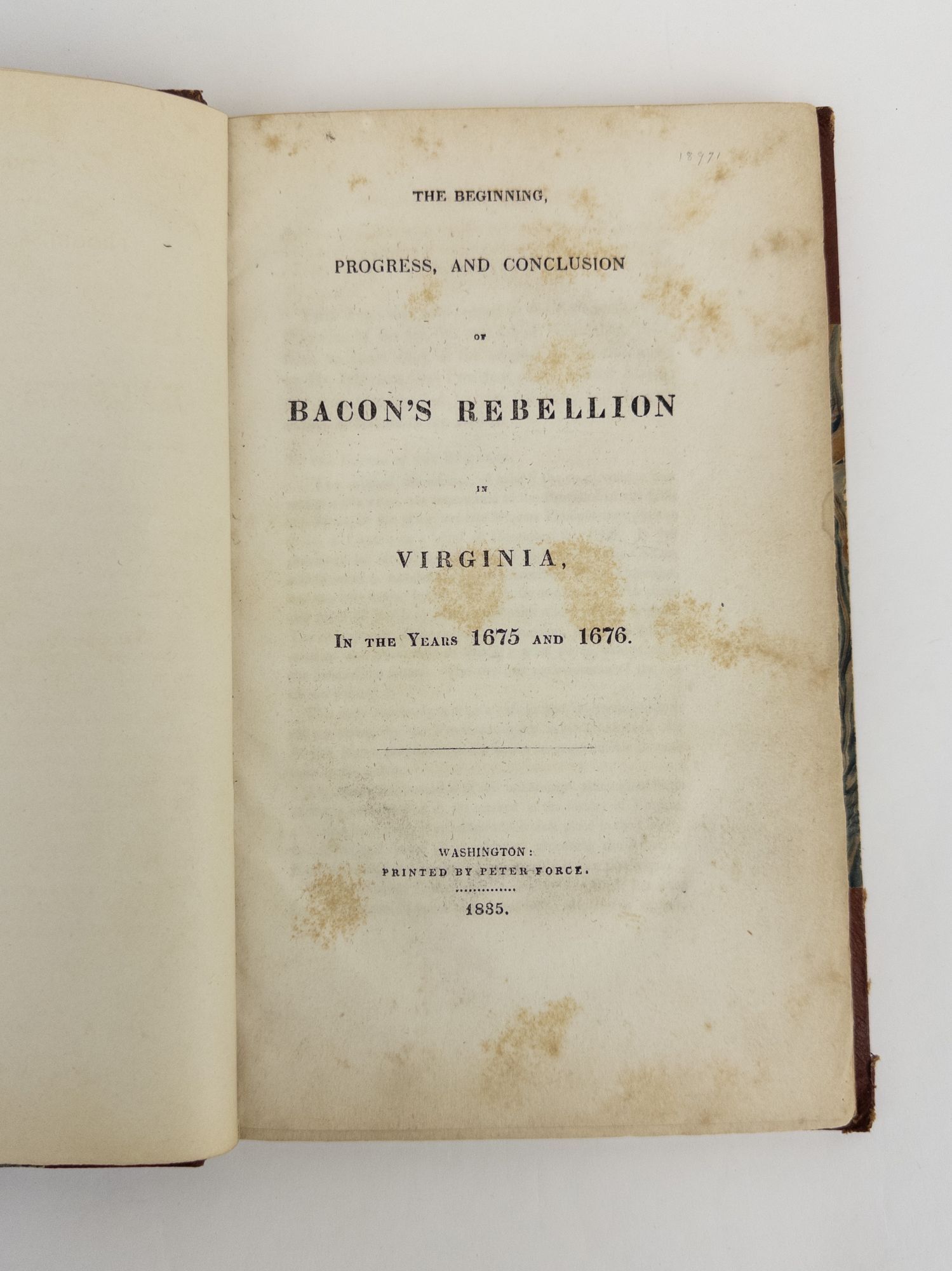 BACON'S REBELLION Five Pamphlets Bound Together