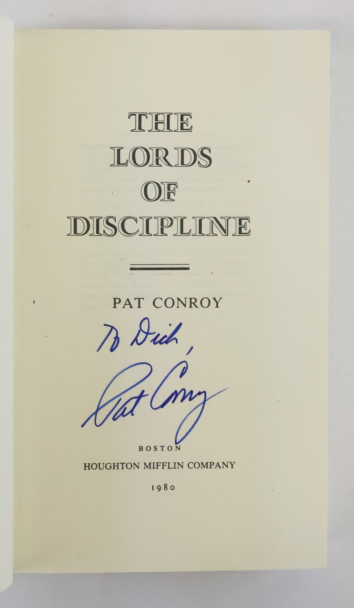 THE LORDS OF DISCIPLINE Signed | Pat Conroy | Advanced Reading Copy ...