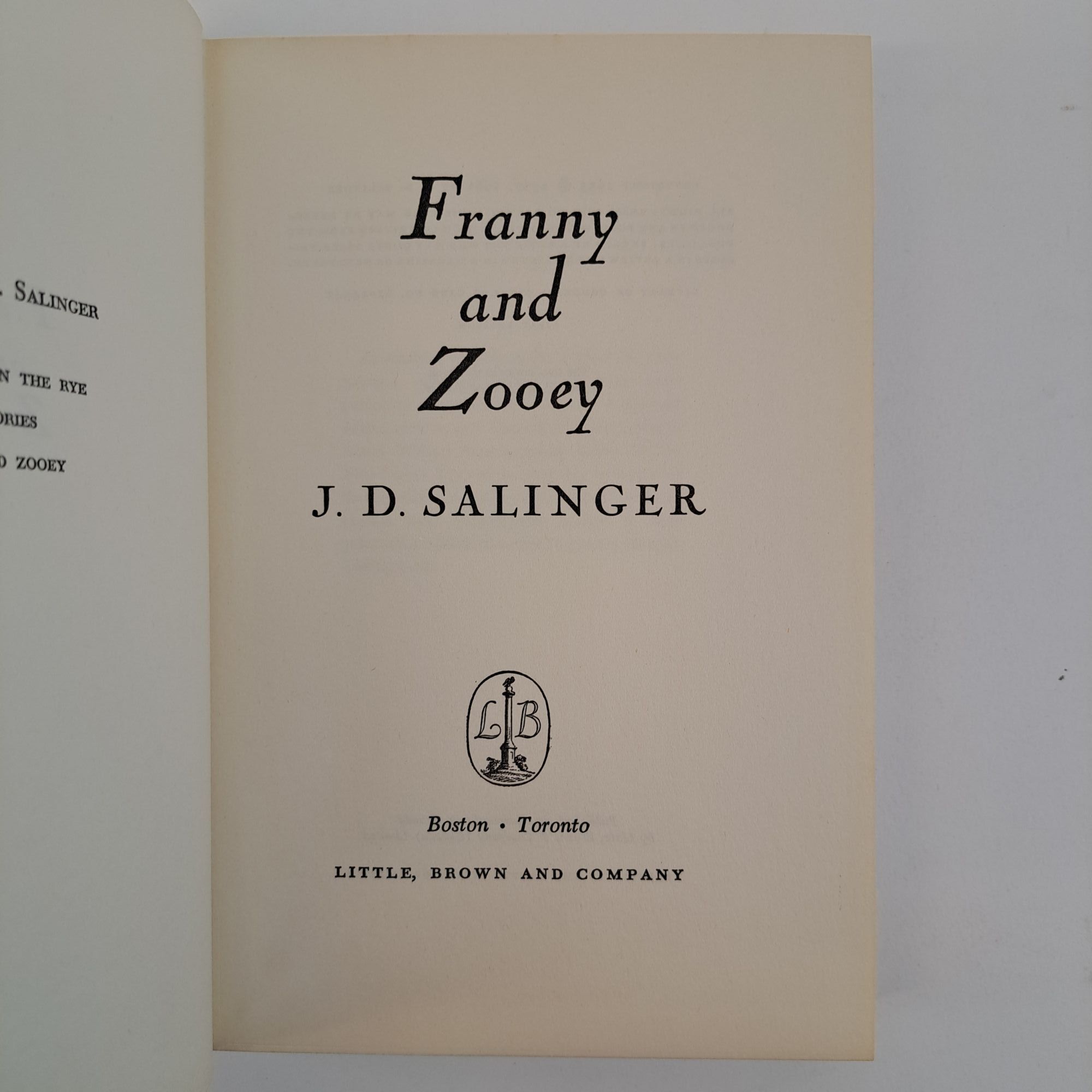 FRANNY AND ZOOEY | J. D Salinger | First Edition, First Printing