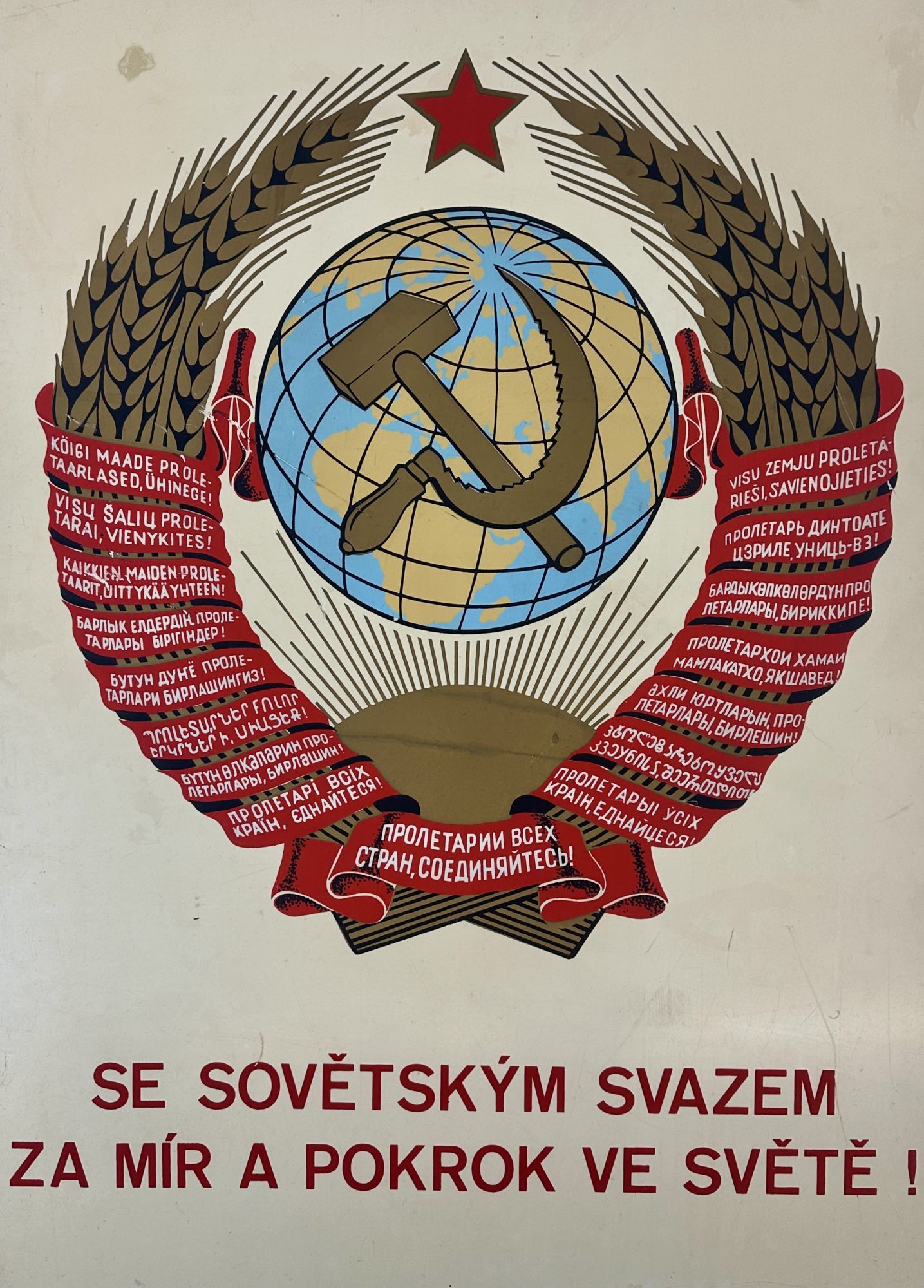 VINTAGE CZECHOSLOVAK PROPAGANDA POSTER